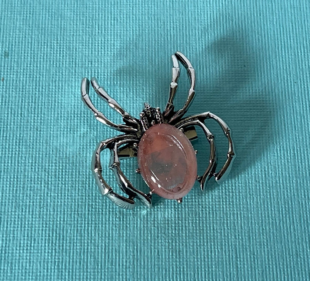 Pink Spider Brooch, Cherry Quartz Spider Pin, Tarantula Brooch, Wedding ...