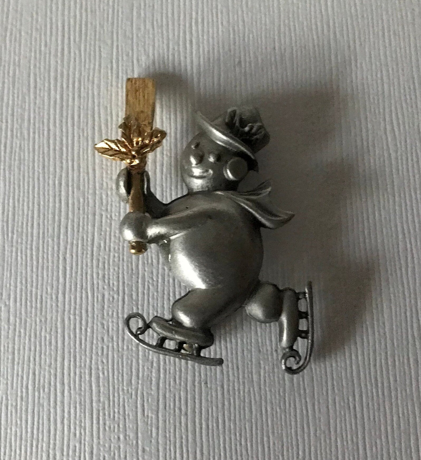 Vintage Snowman Brooch Silver and Gold Snowman Pin Christmas - Etsy New ...