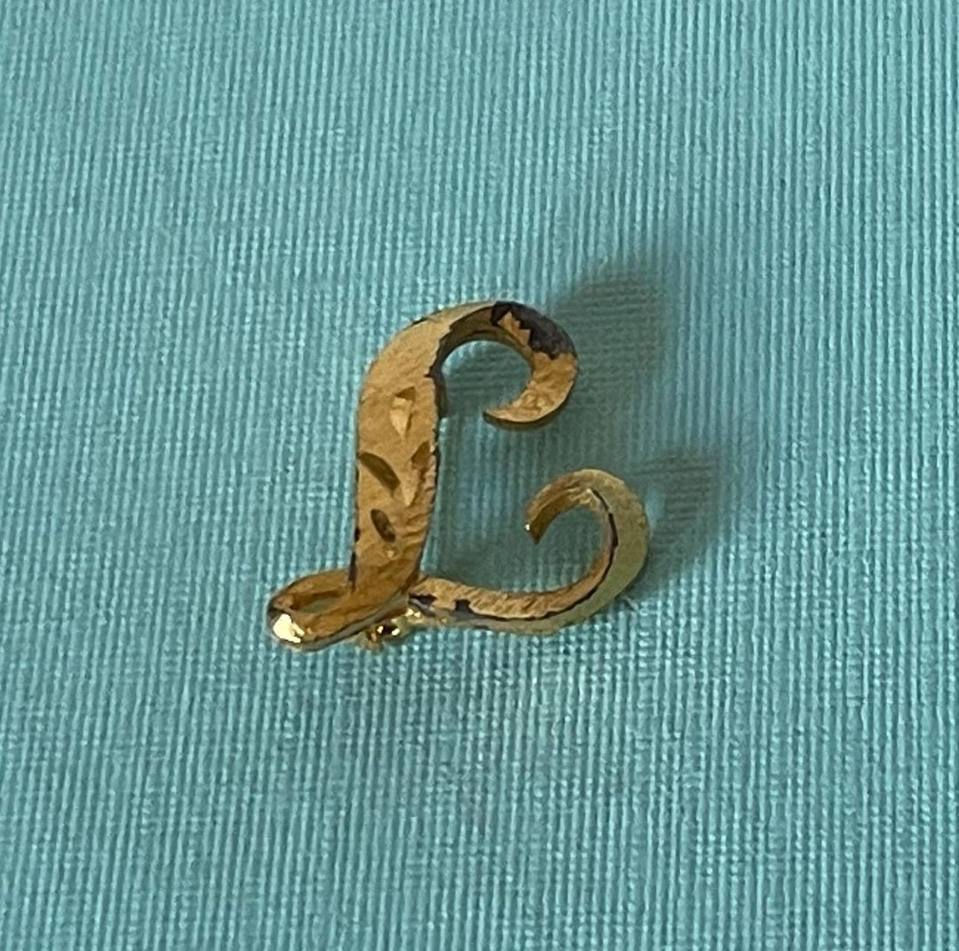 Vintage Letter L Brooch, Signed Mamselle Letter L Pin, Gold Letter L ...