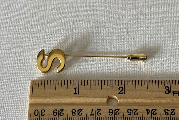 Vintage letter s stick pin, letter S jewelry, gold le… - Gem