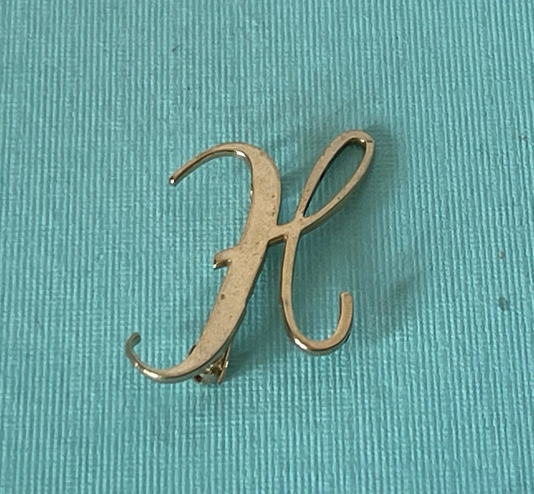 Vintage Letter H Brooch, Letter H Vintage, Letter H Jewelry, Monogram H ...