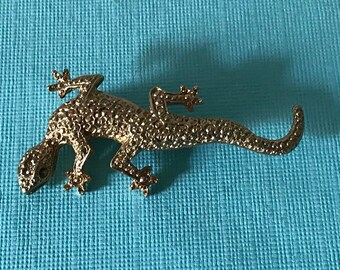 Gold Lizard Brooch - Etsy