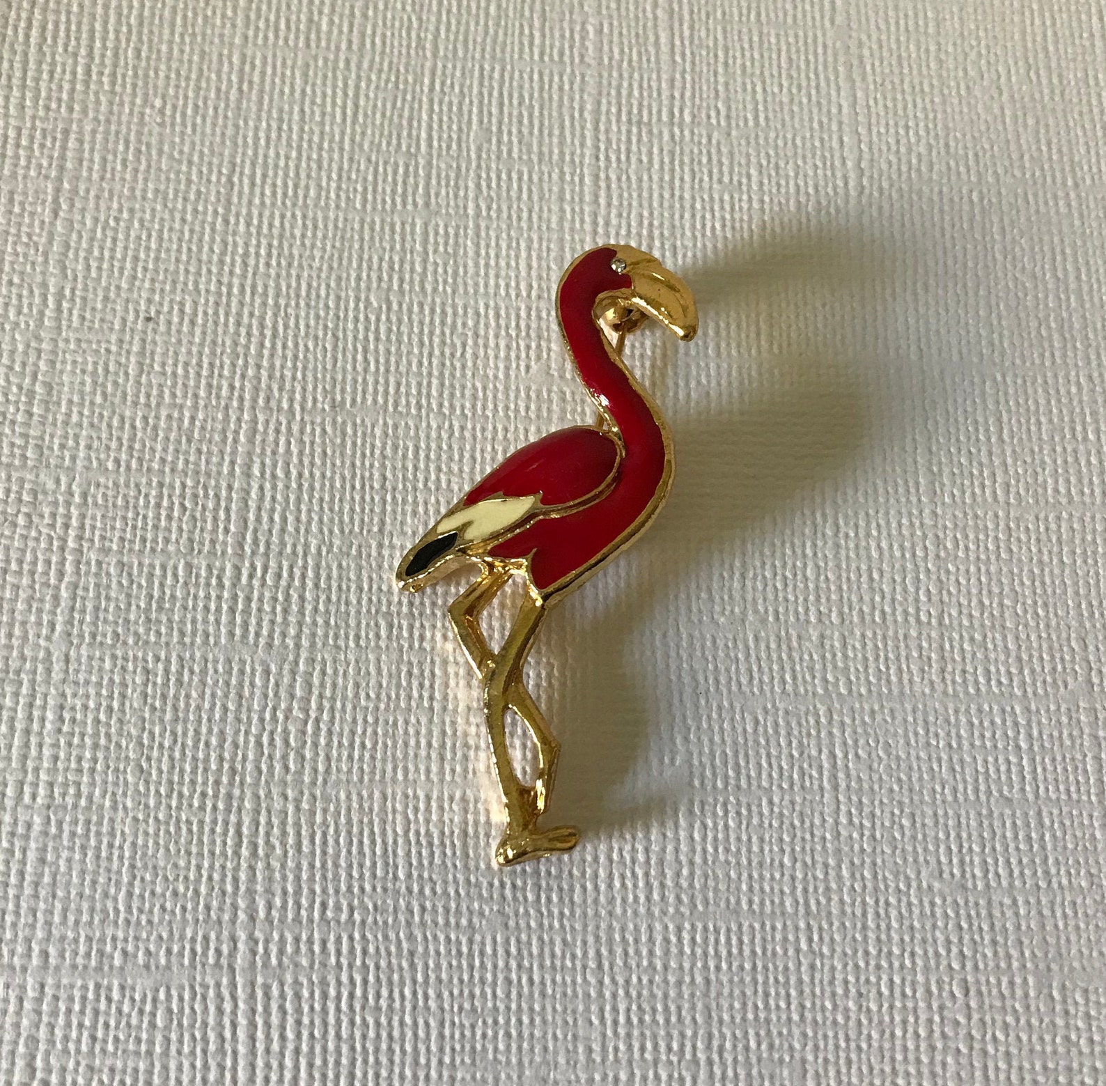 Vintage Flamingo Pin Bird Pin Enamel Flamingo Brooch Red - Etsy