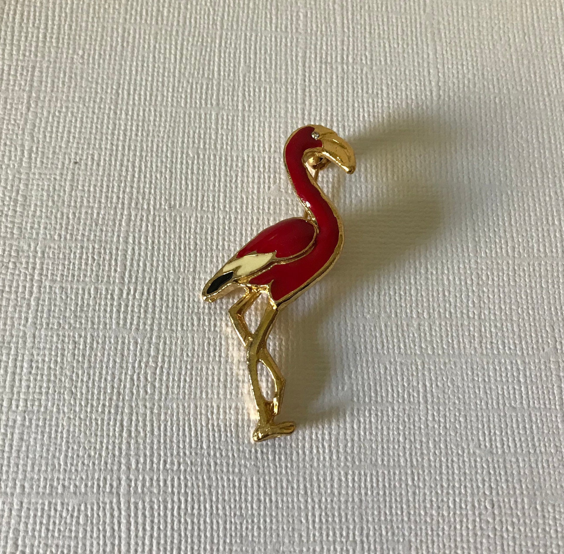 Vintage Flamingo Pin Bird Pin Enamel Flamingo Brooch Red - Etsy