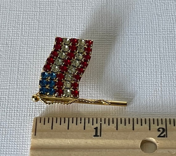 Vintage American flag brooch, USA flag brooch, rhines… - Gem