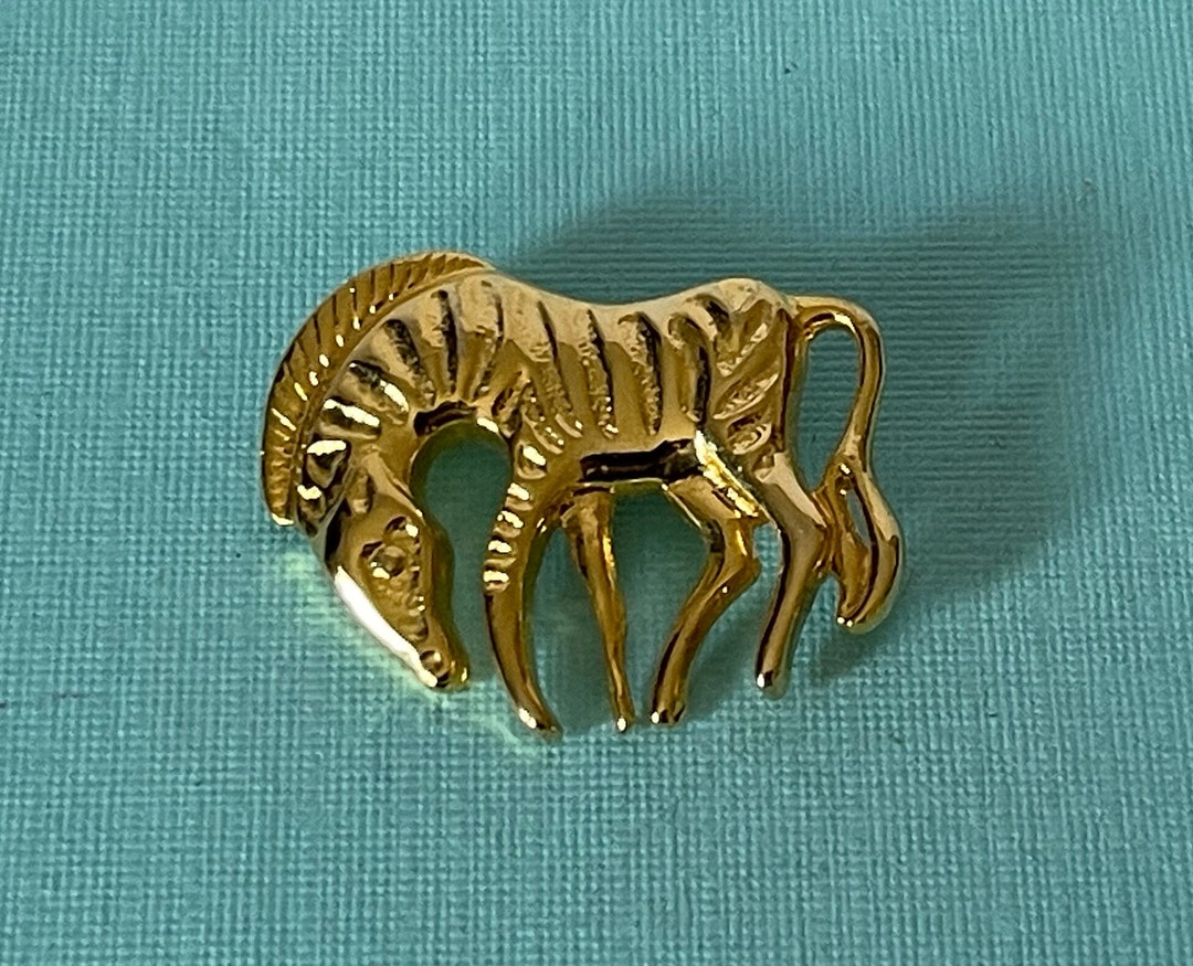 Vintage Zebra Brooch, Zebra Pin, Gold Zebra Brooch, Zoo Animals ...