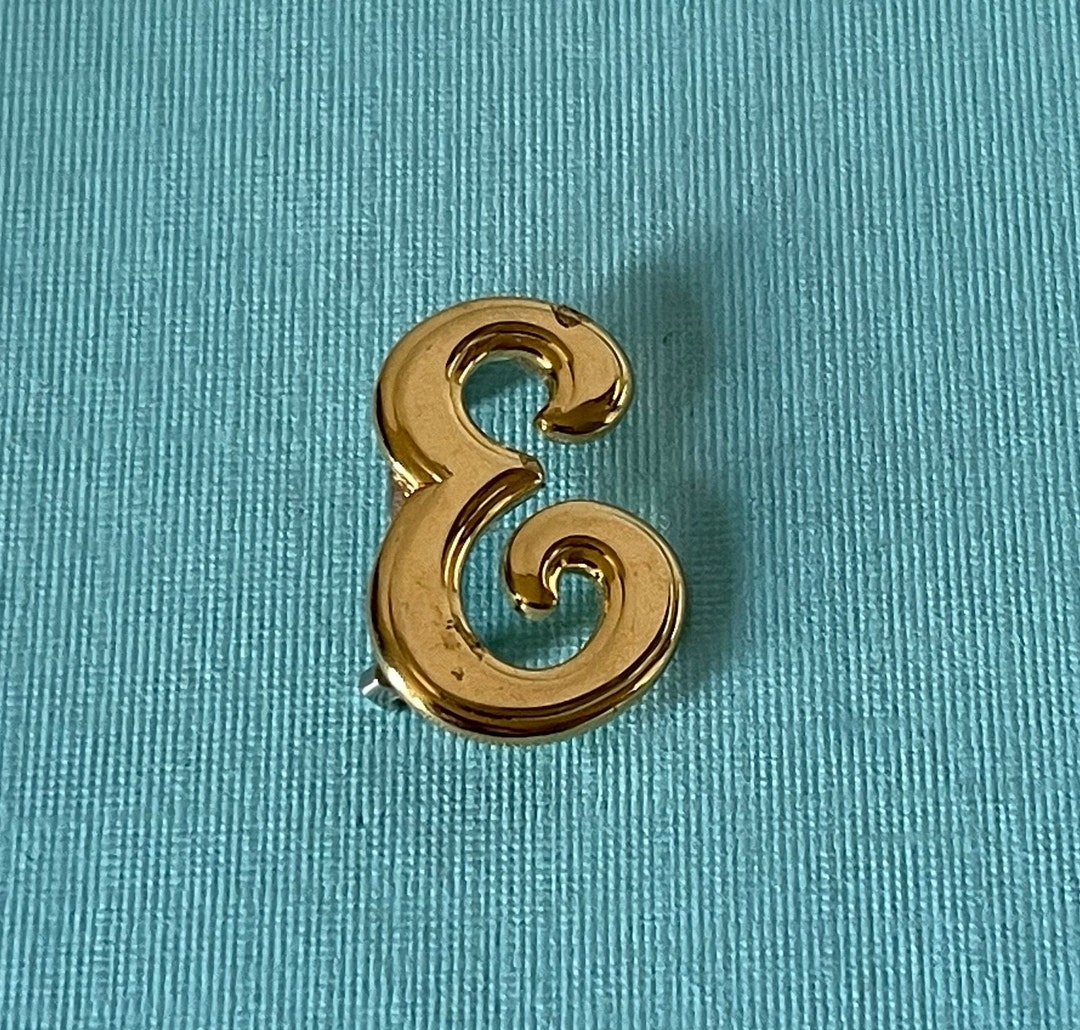 Vintage Letter E Brooch, Letter E Vintage, Gold Letter E, Letter E ...