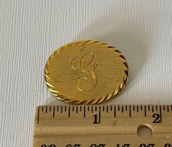 Vintage letter g brooch, gold letter g pin, letter g … - Gem