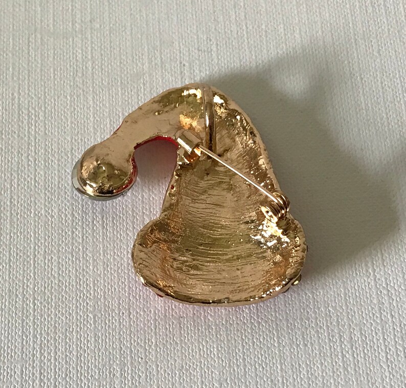 Rhinestone Santa Hat Pin Christmas Pin Red Santa Hat Pin - Etsy