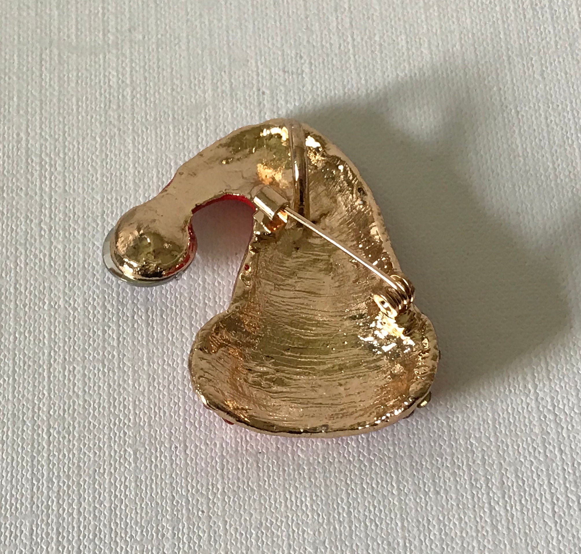 Rhinestone santa hat pin Christmas pin red santa hat pin | Etsy