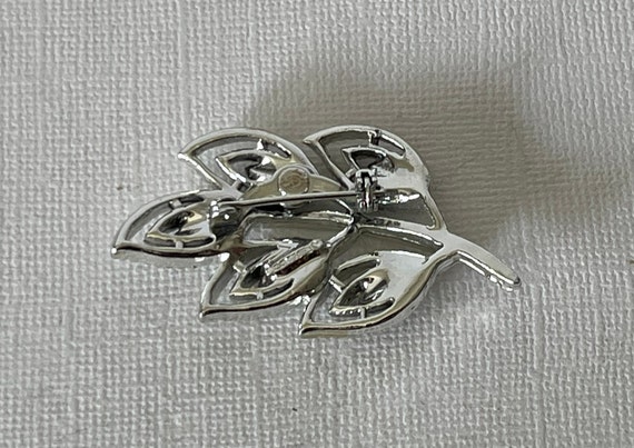 Vintage leaf brooch, silver leaf pin, signed silver l… - Gem