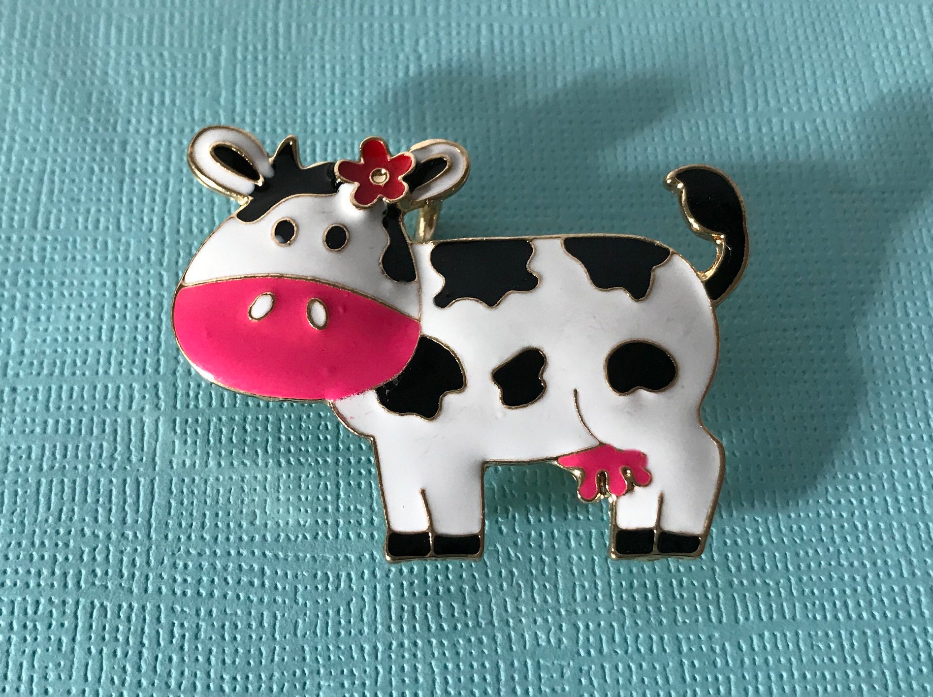 Black and White Cow Pin Pink Cow Pin Enamel Cow Pin Farm - Etsy