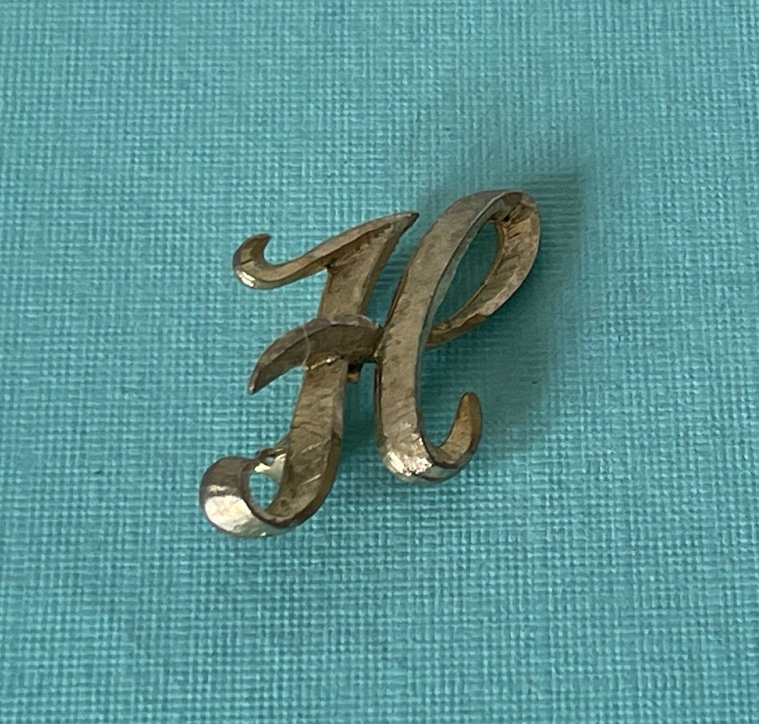 Vintage Letter H Brooch, Signed Mamselle Letter H Brooch, Gold Letter H ...
