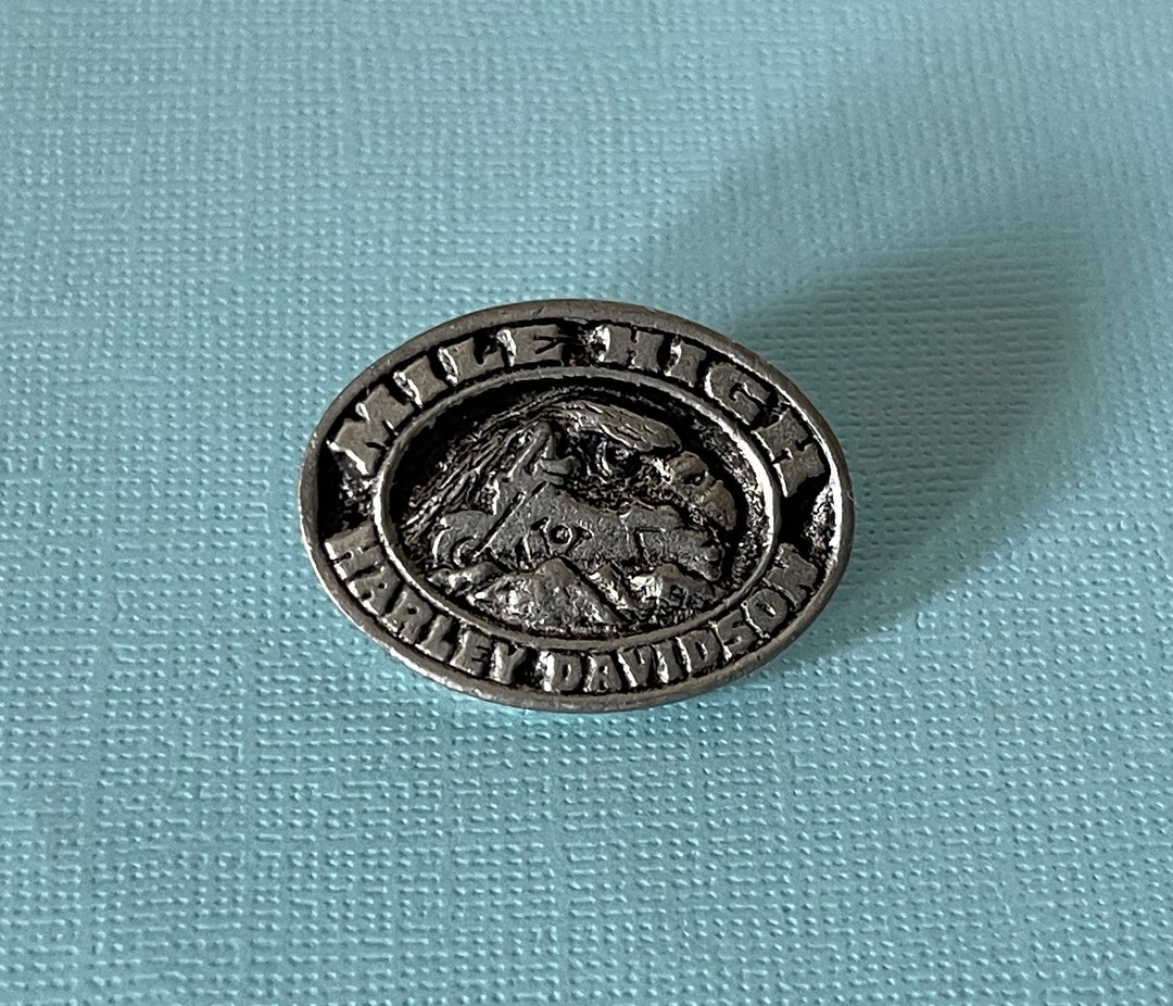 Vintage Harley Davidson Pin, Mile High Harley Davidson Pin, Pewter ...
