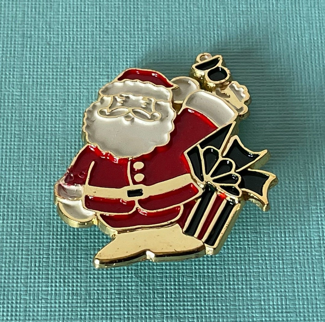 Vintage Santa Brooch, Christmas Brooch, Holiday Pin, Santa Pin ...