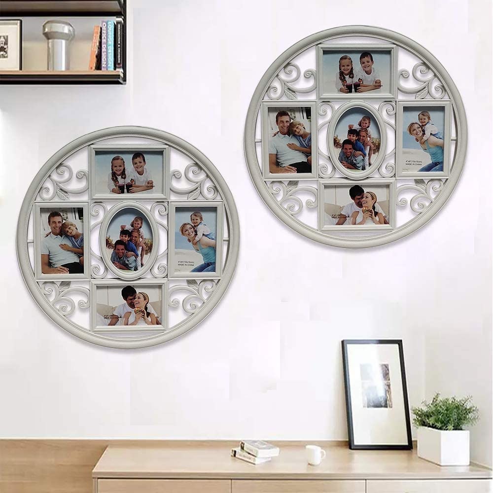 2pack of 4x6 Wall Photo Collage Frames Round Circular Circle | Etsy