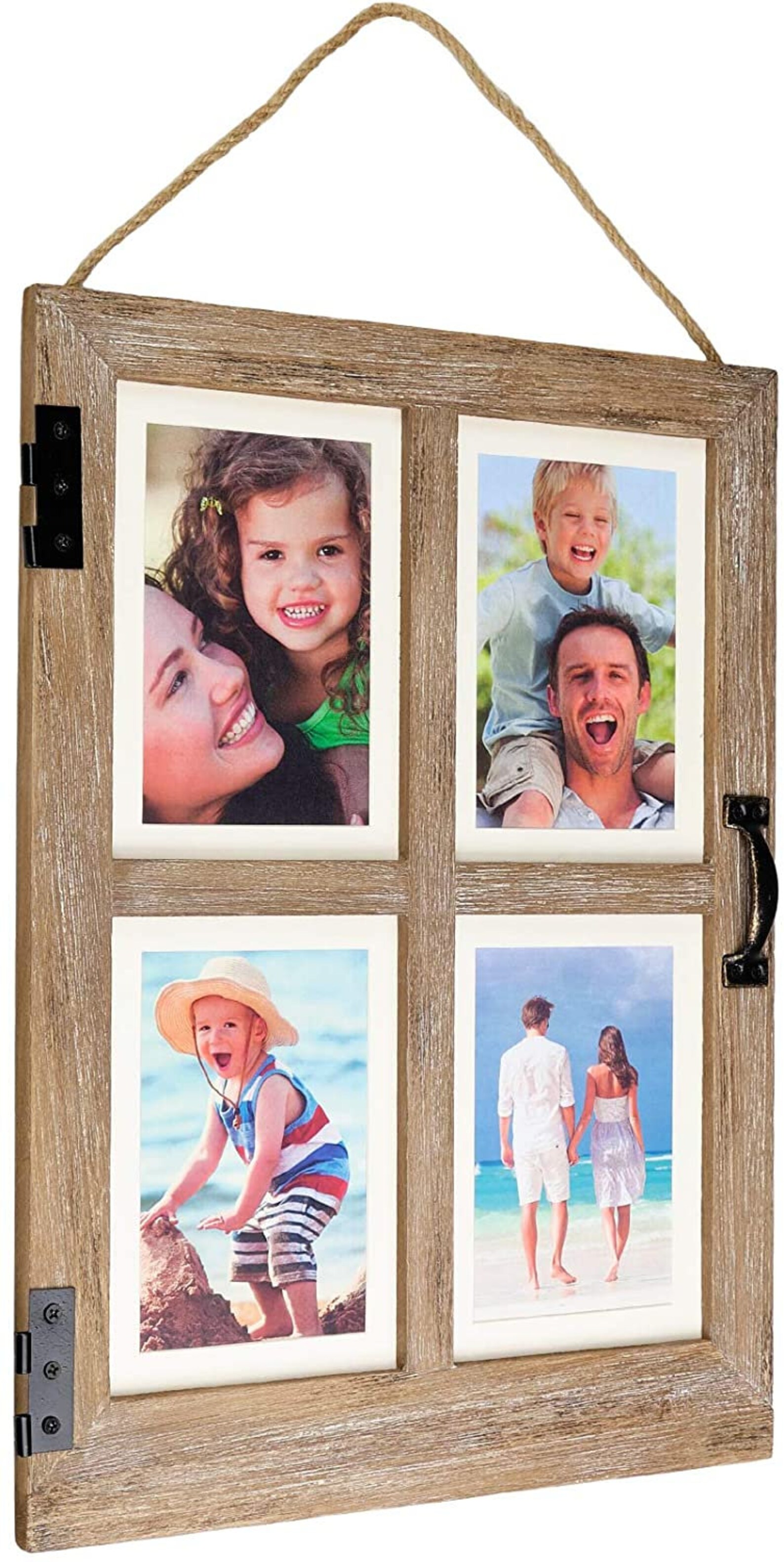 Vintage Farmhouse Window Photo Frame: Rustic Hanging Distressed Wood ...