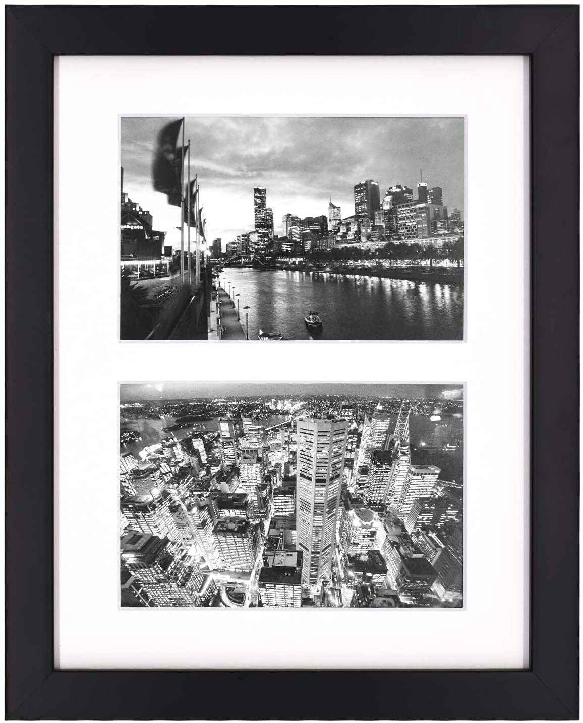 8x10 Photo Wood Collage Frame with Real Glass and White Mat | Etsy