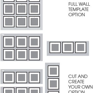 Gallery Wall Kit Square Photos With Hanging Template Picture Frame Set ...