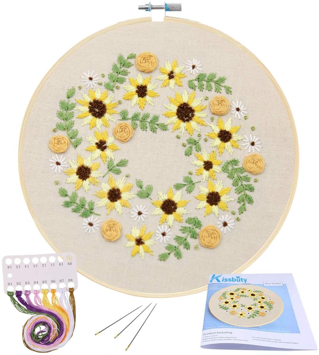 Full Range of Embroidery Starter Kit with Pattern Stamped | Etsy