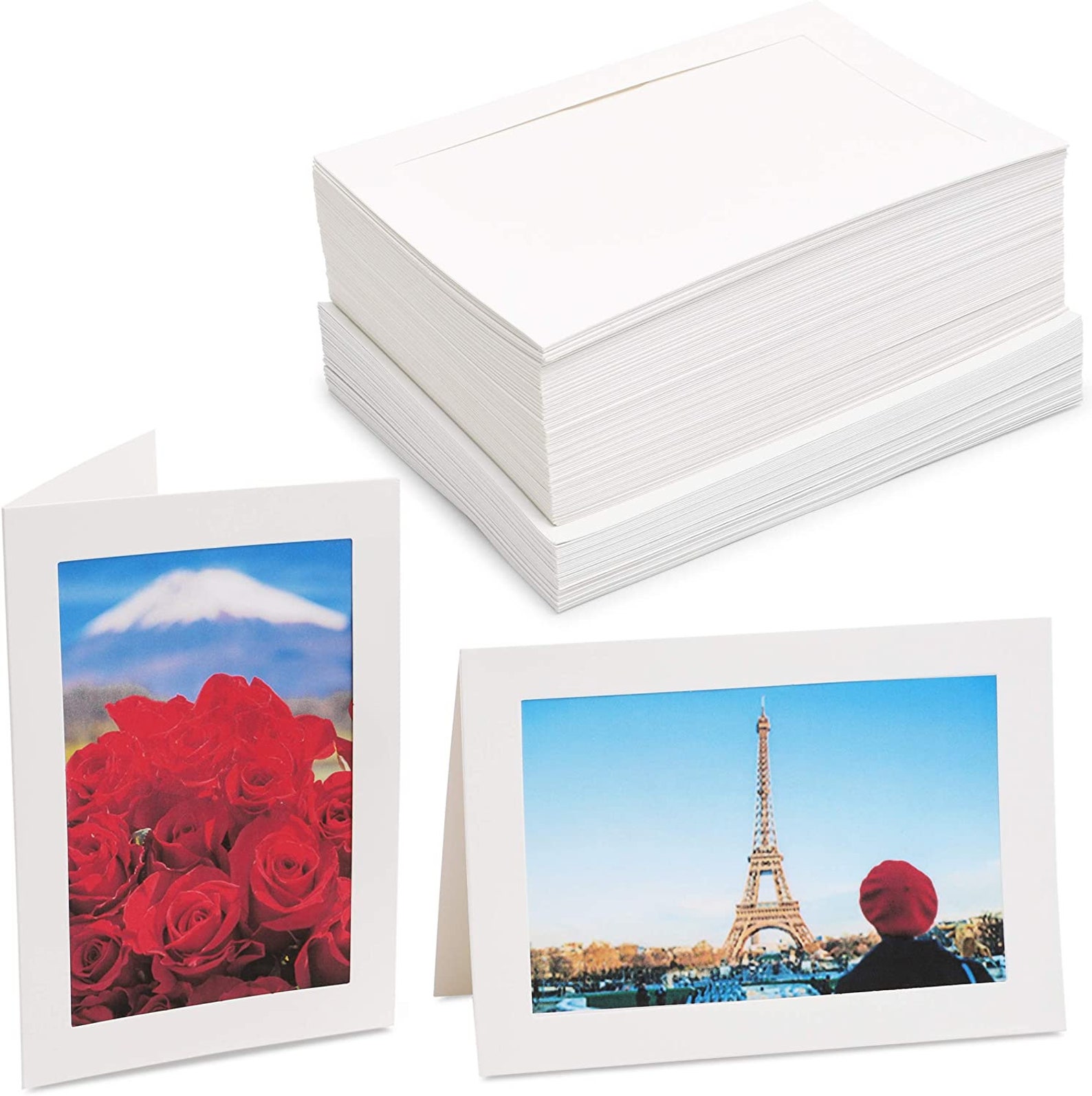 Picture Frame Note Cards for 4x6 Photo Inserts With Envelopes white, 48 ...