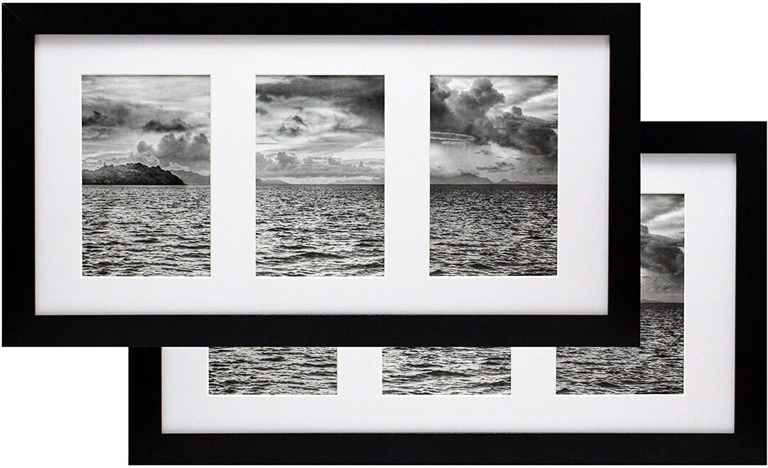 8x16 Collage Gallery Picture Frame With Three 4x6 Inch Openings - Wide ...