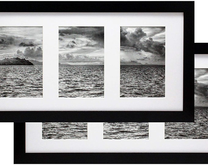 8x16 Collage Gallery Picture Frame With Three 4x6 Inch Openings - Wide ...