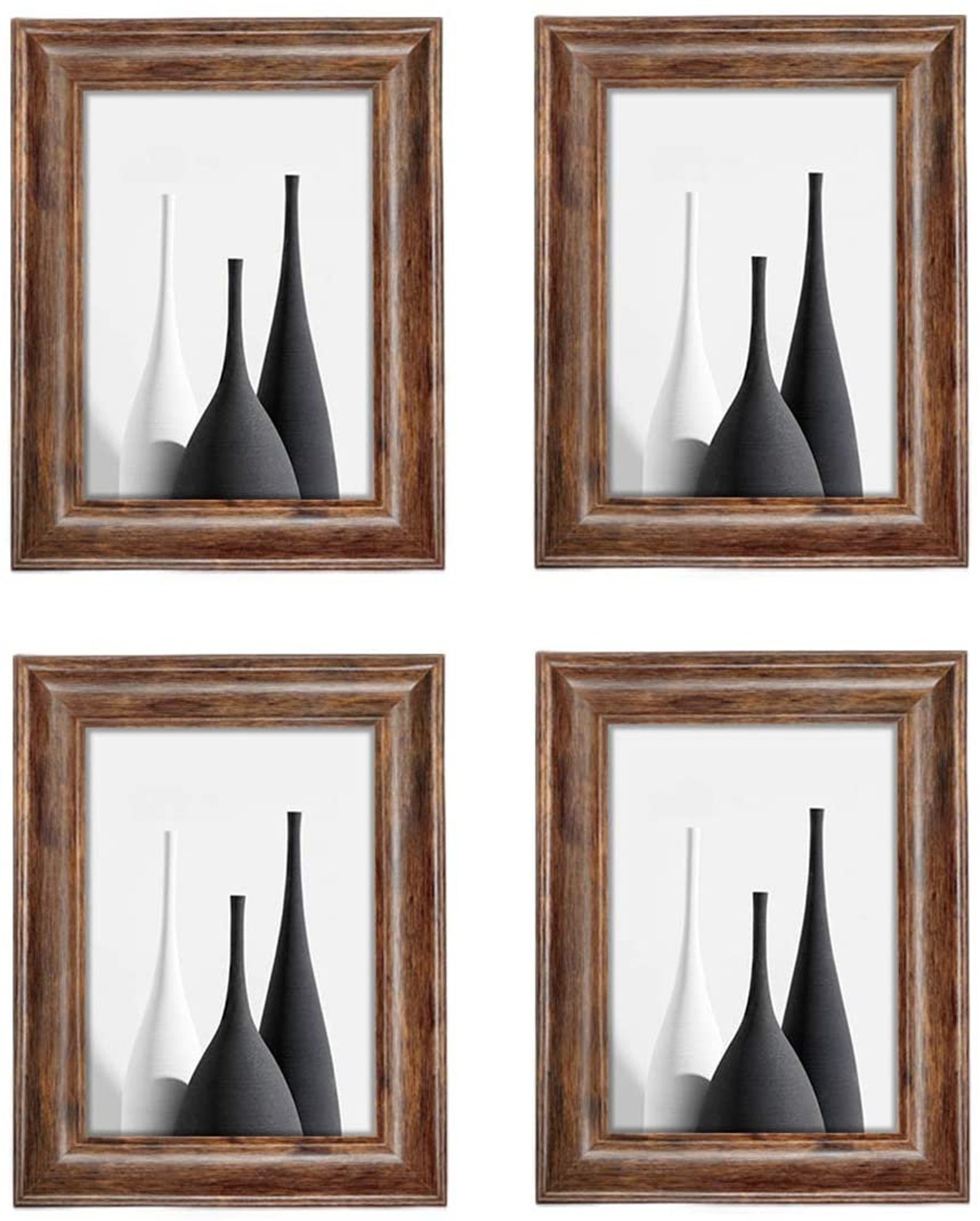 Picture Frame Rustic Brown Wood Pattern Photo Frames 4 Packs - Etsy