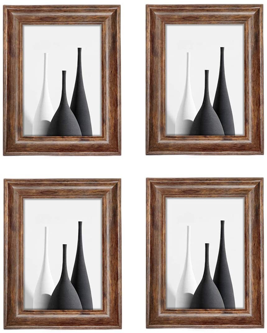 Picture Frame Rustic Brown Wood Pattern Photo Frames 4 Packs | Etsy