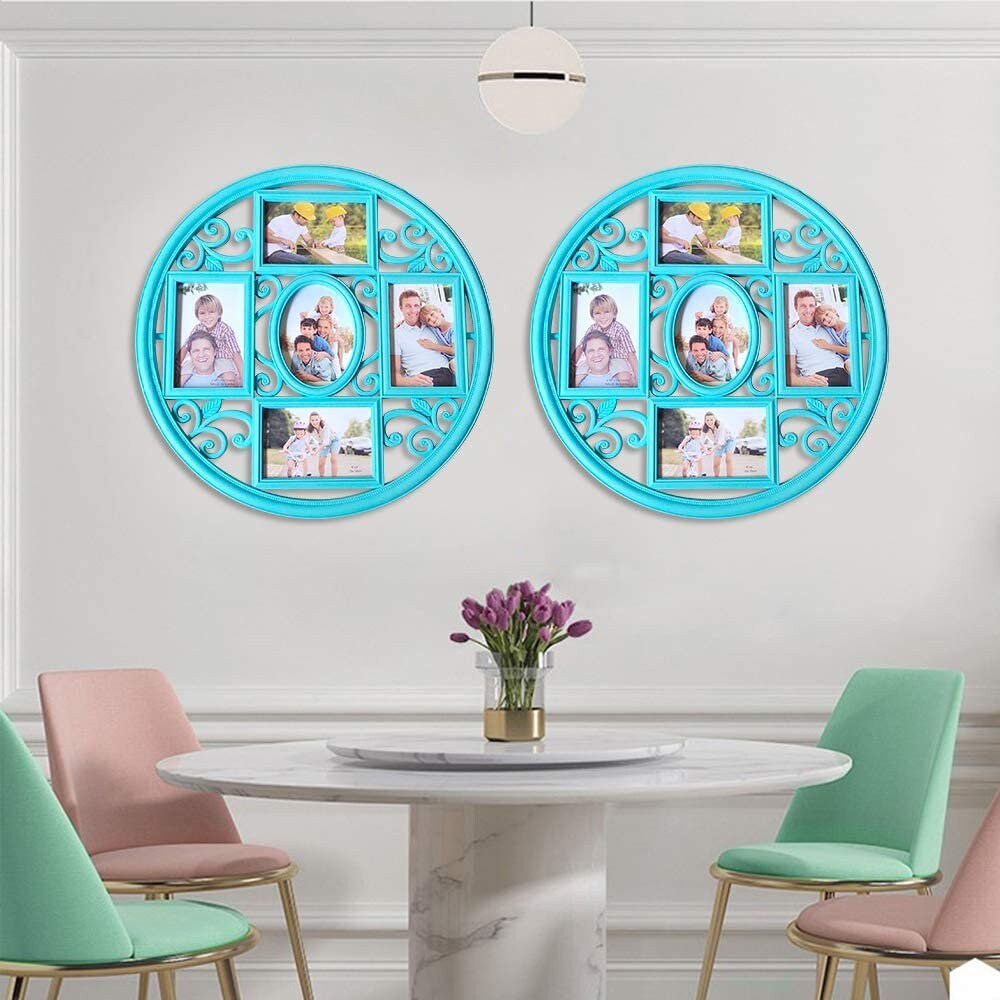 2pack of 4x6 Wall Photo Collage Frames Round Circular Circle | Etsy