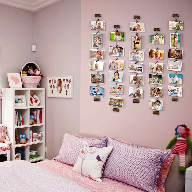 Collage Picture Frames Hanging Photo Display Rustic Wood Photo Frame ...