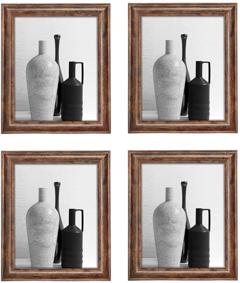 Picture Frame Rustic Brown Wood Pattern Photo Frames 4 Packs - Etsy