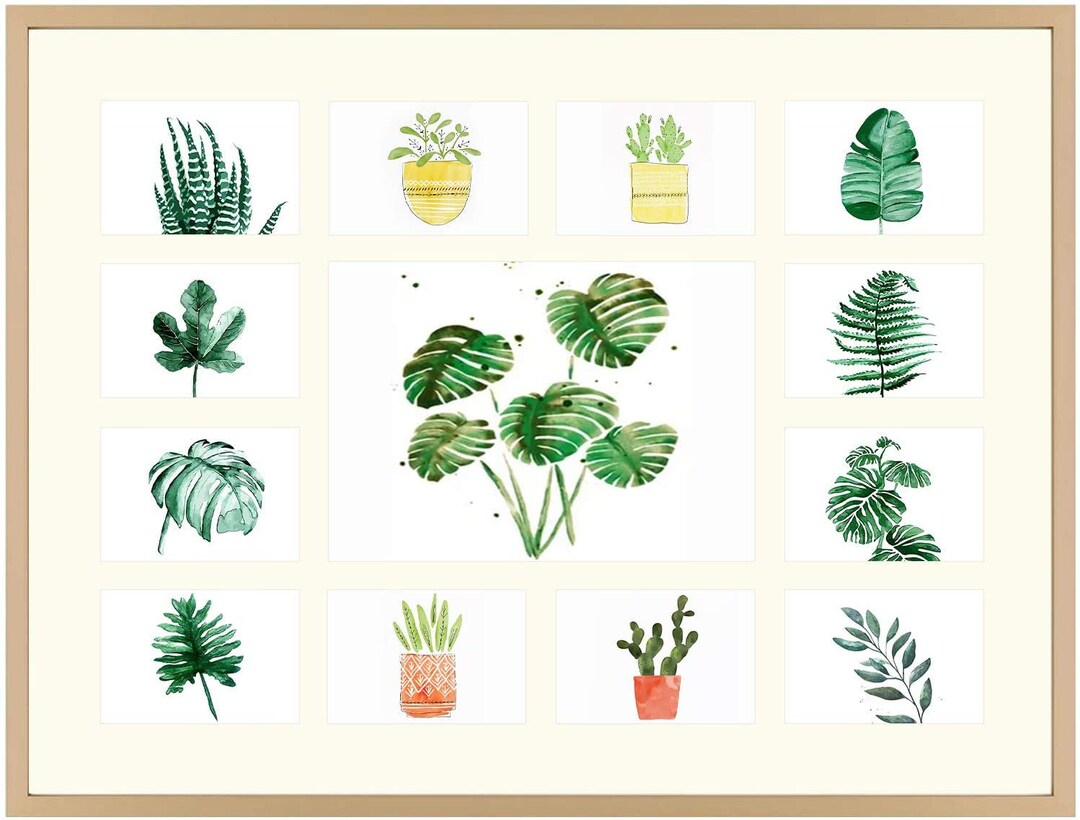 12x16 Picture Frame 13 Opening Displays One 5x7 Photo and Twelve 2x3 ...