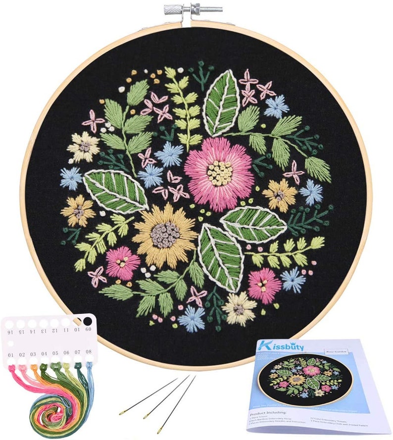 Full Range of Embroidery Starter Kit with Pattern Stamped | Etsy