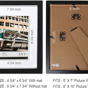 Picture Frame With Mat Set of 5, Made to Display - Large Wall Hanging ...