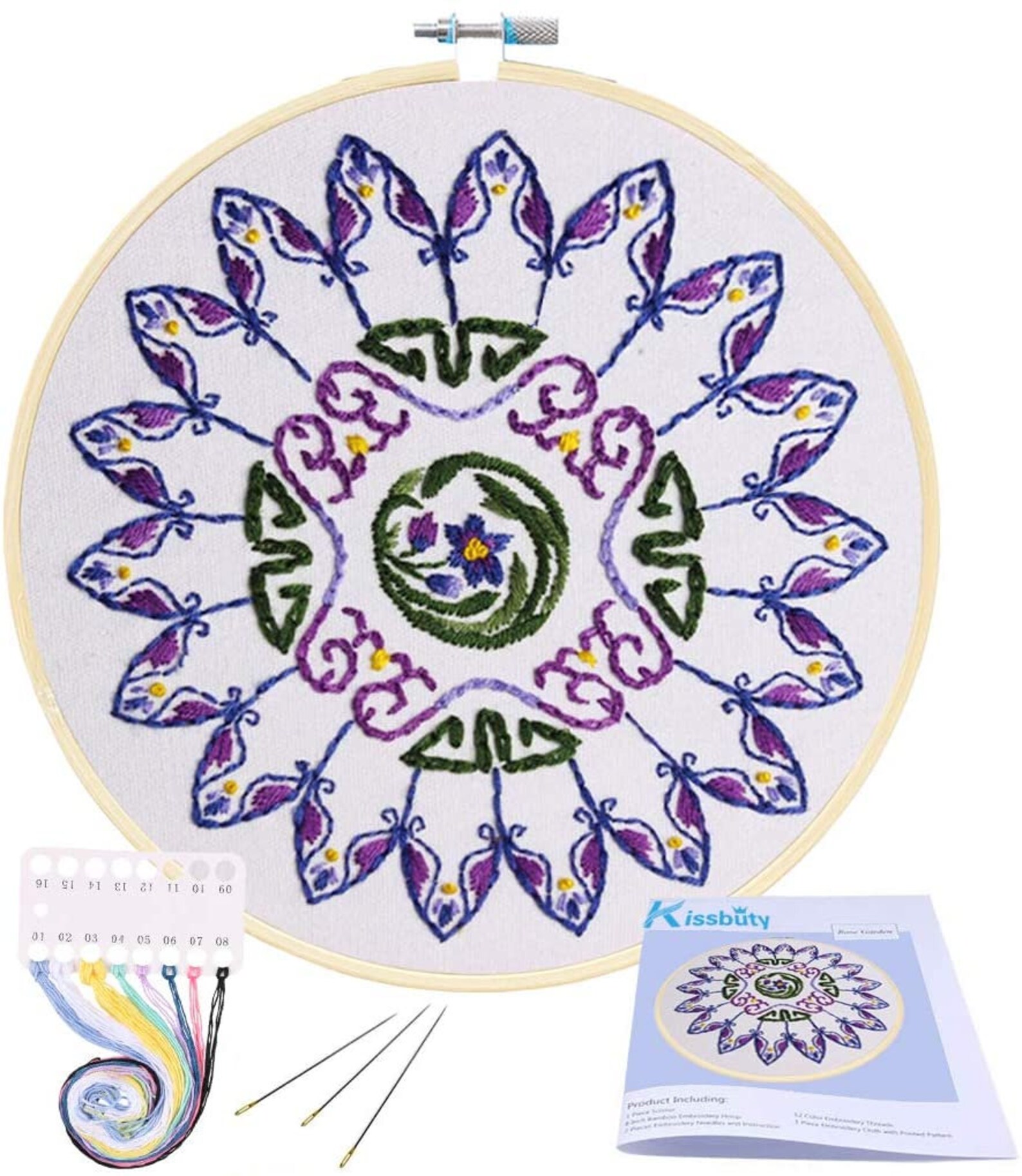 Full Range of Embroidery Starter Kit with Pattern Stamped | Etsy