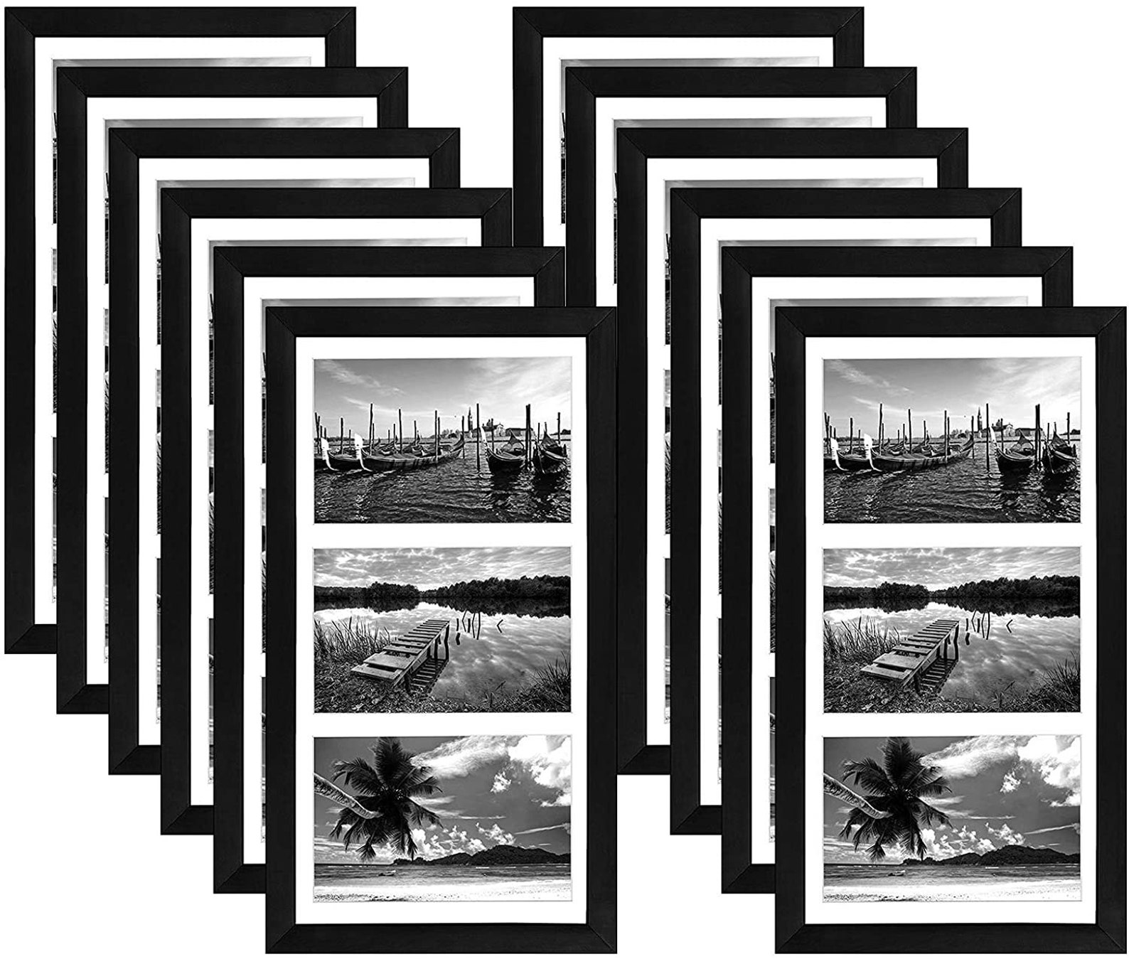 8x16 Black Collage Picture Frame Displays Three 5x7 Inch - Etsy