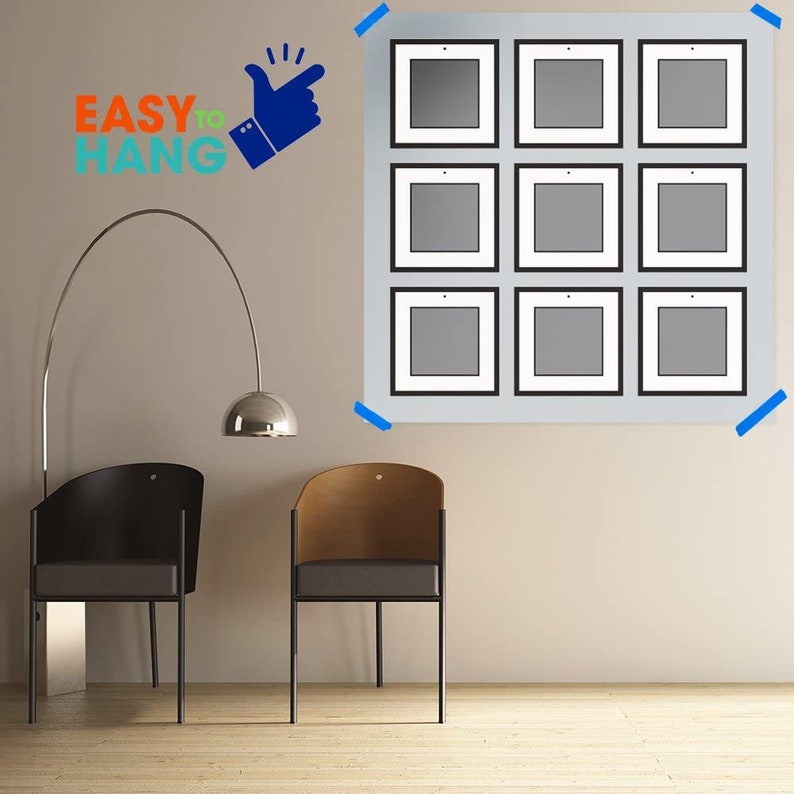 Gallery Wall Kit Square Photos With Hanging Template Picture - Etsy