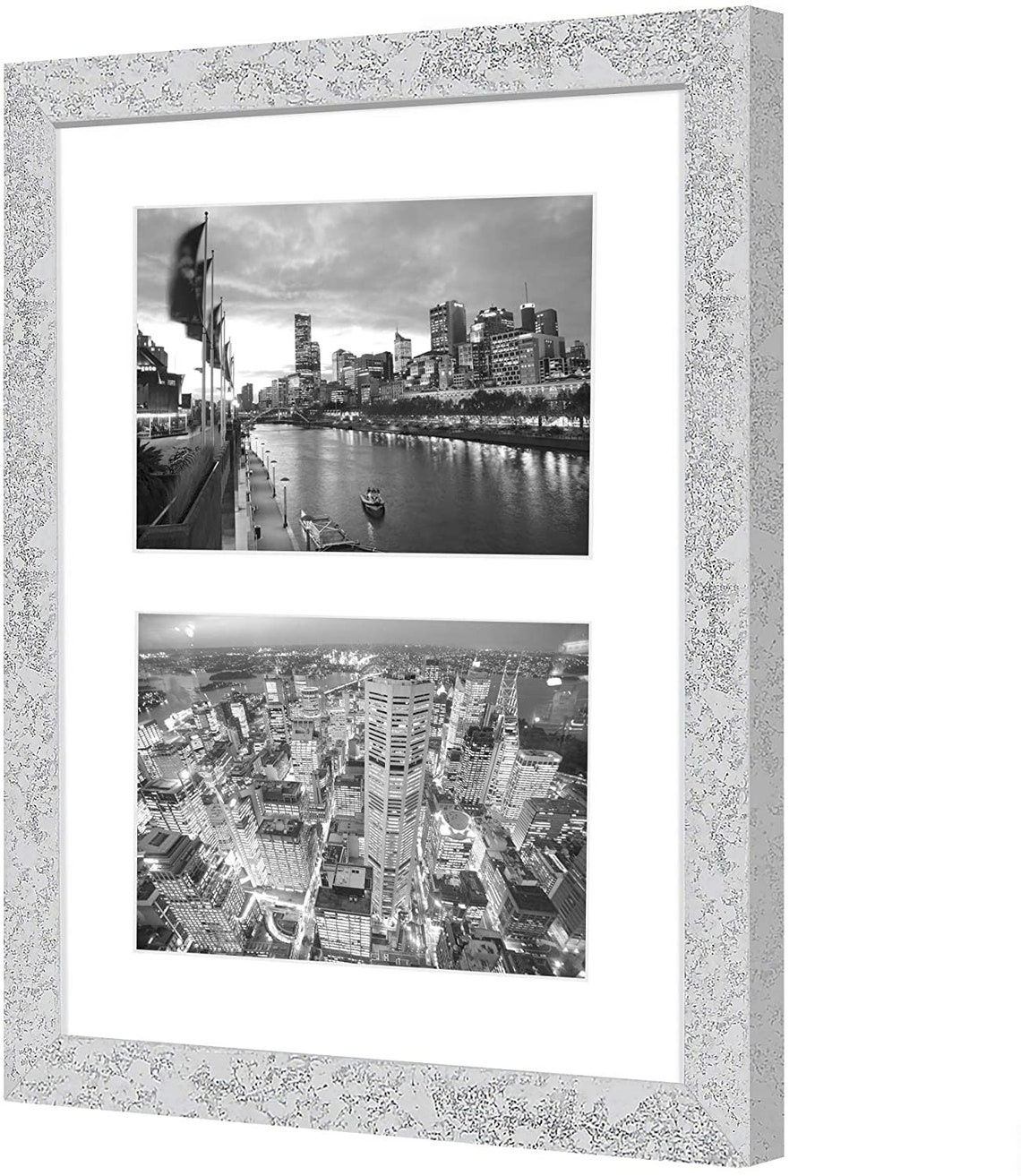 8x10 Photo Wood Collage Frame With Real Glass and White Mat - Etsy