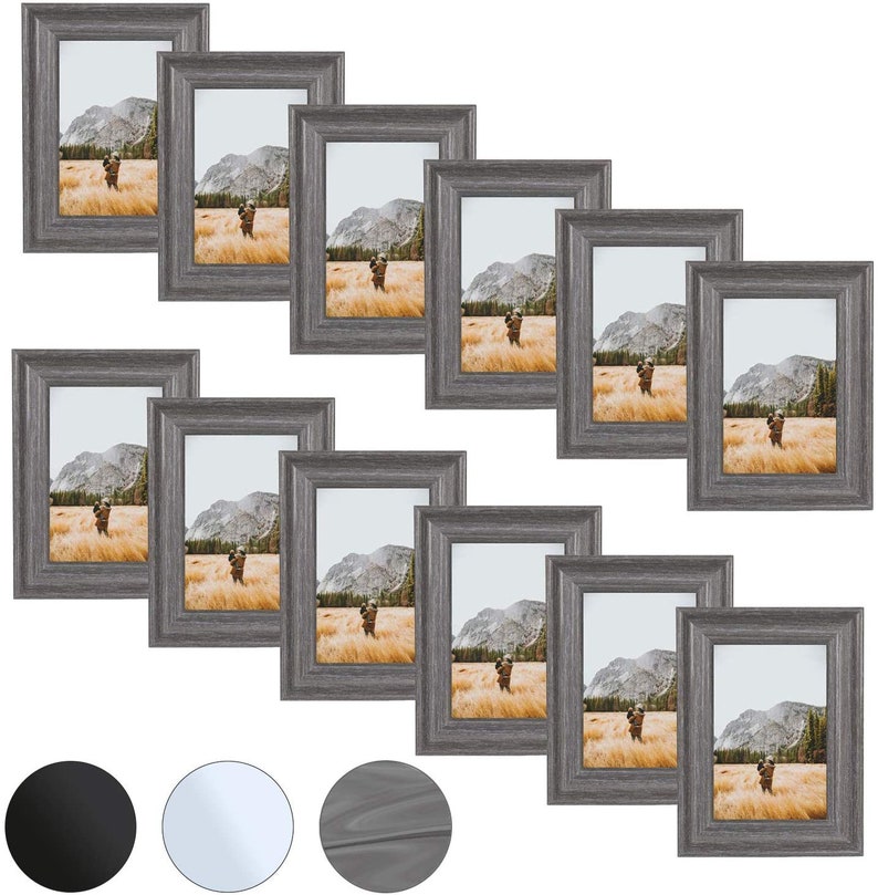 Picture Frame Set 12 Pack 4x6 Inches Wood Glass Multi - Etsy