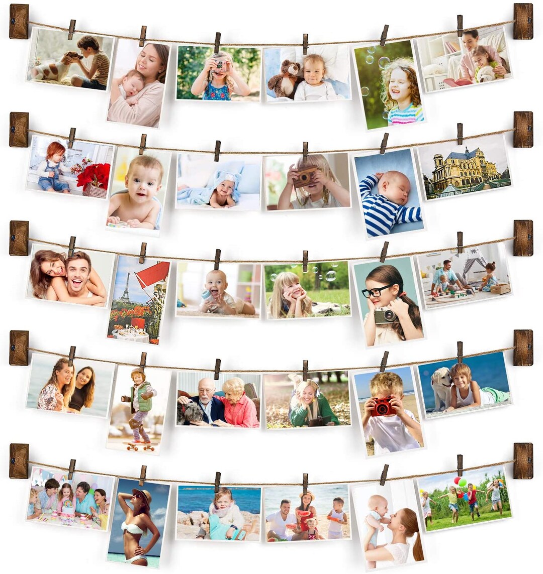 Collage Picture Frames Hanging Photo Display Rustic Wood Photo Frame ...
