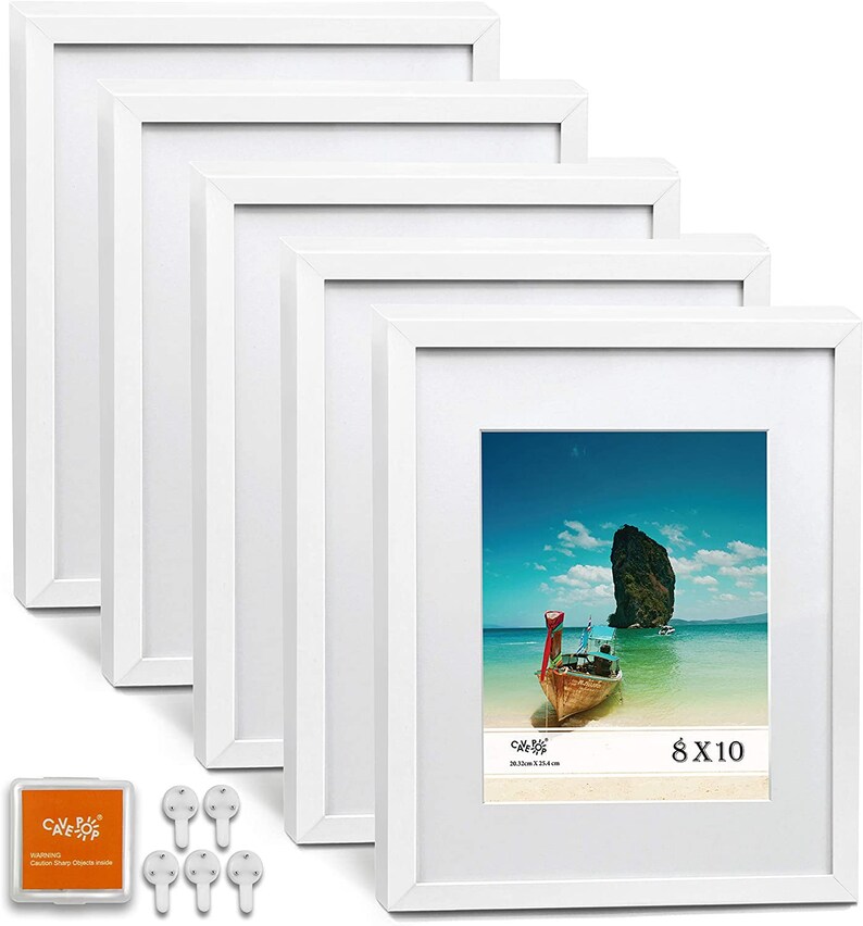 Picture Frame With Mat Set of 5 Made to Display Large Wall | Etsy