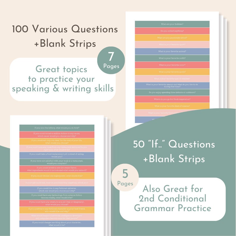 English Questions for Speaking & Writing Practice | English Learning ...