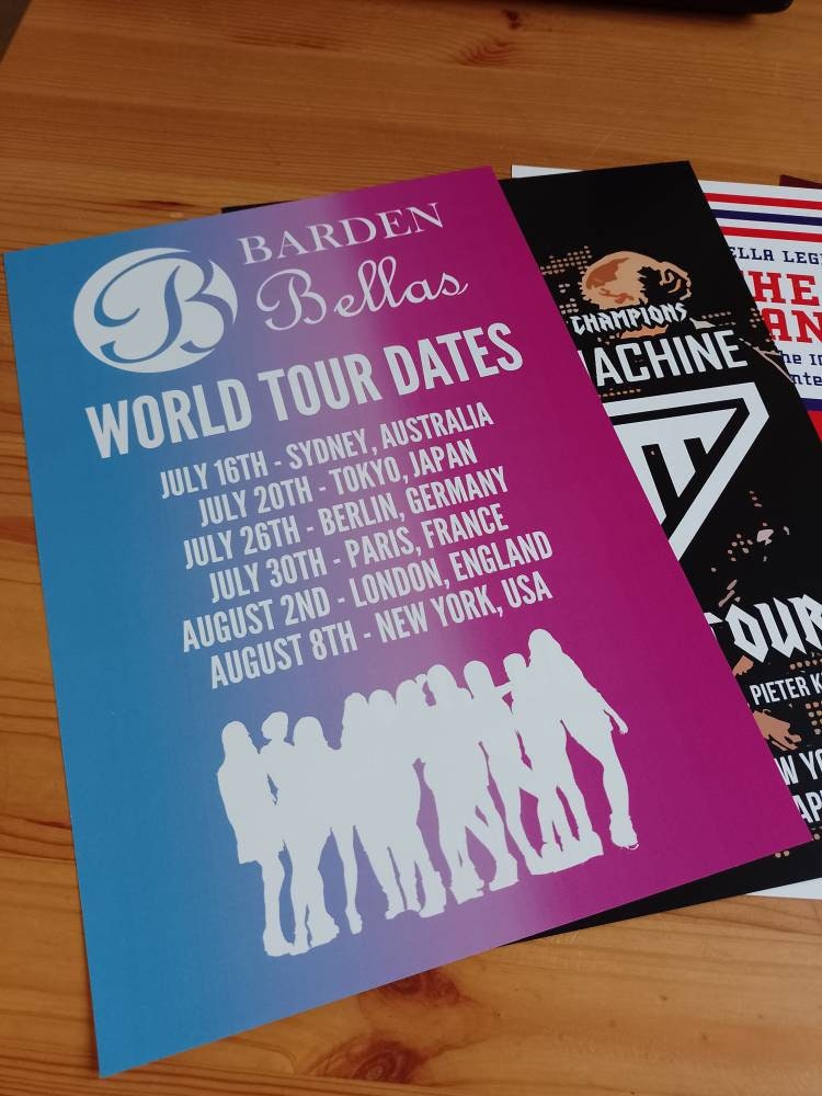 Fantasy Tour Poster Set 4 X Pitch Perfect Movie Posters Ideal Gift or ...