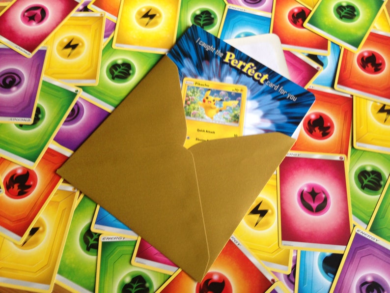 PIKACHU Pokemon Greetings Card With Pokemon TCG Card Ideal - Etsy UK
