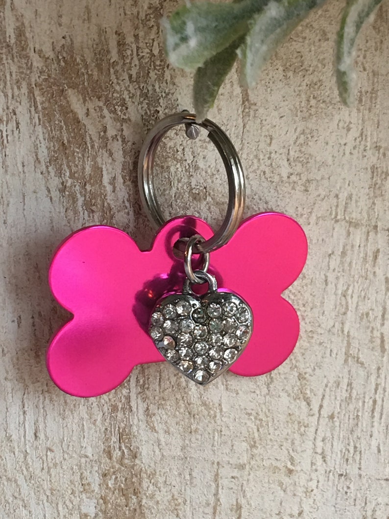 Pink Bling Personalized Engraved Dog or Cat Tag. Pet ID Tags. - Etsy