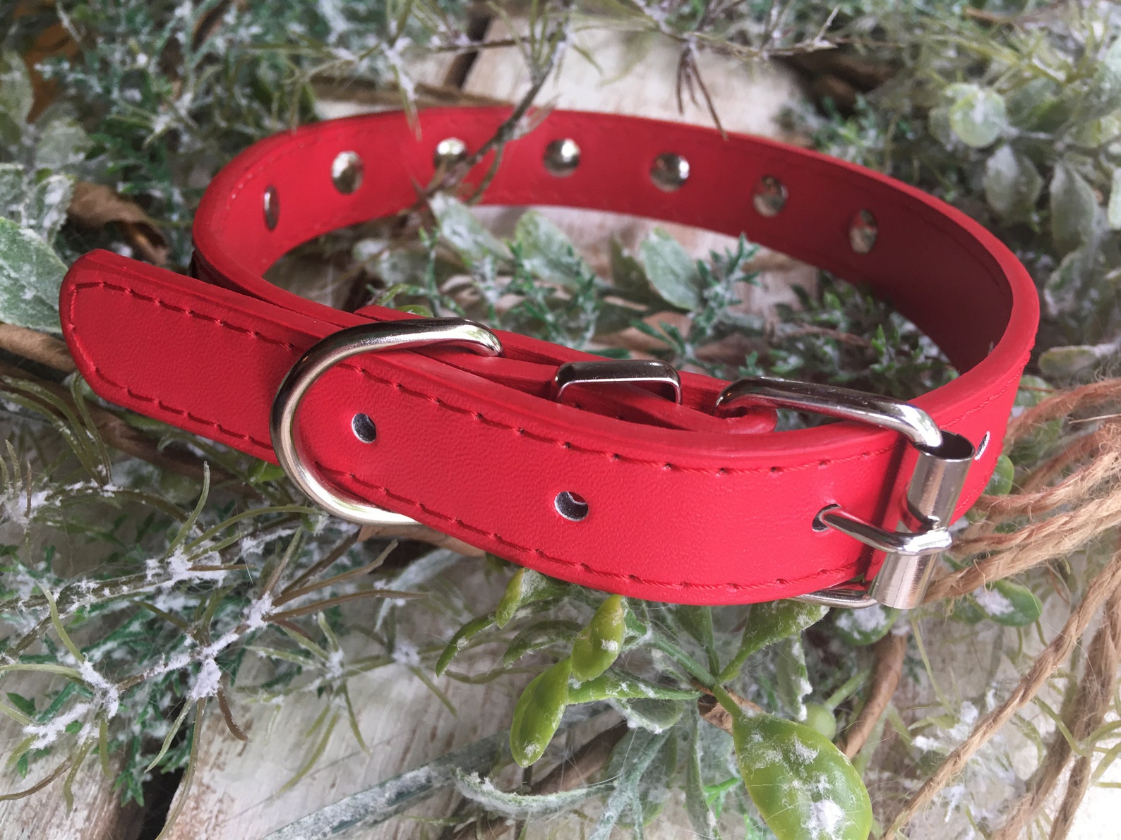 11.5 to 15.5 Inch Neck, Red Spike Dog Collar, Medium Dog or Large Puppy ...