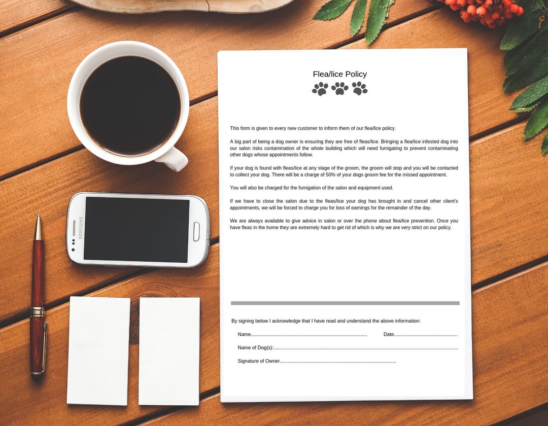Flea/lice Policy A4 - Instant Download - Etsy