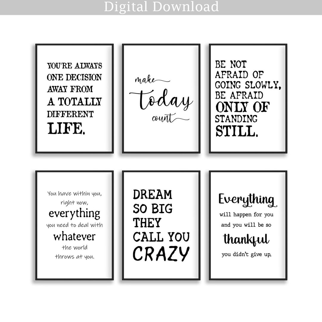 Motivational Posters, Set of 6 PRINTABLES, Office Decor for Women ...