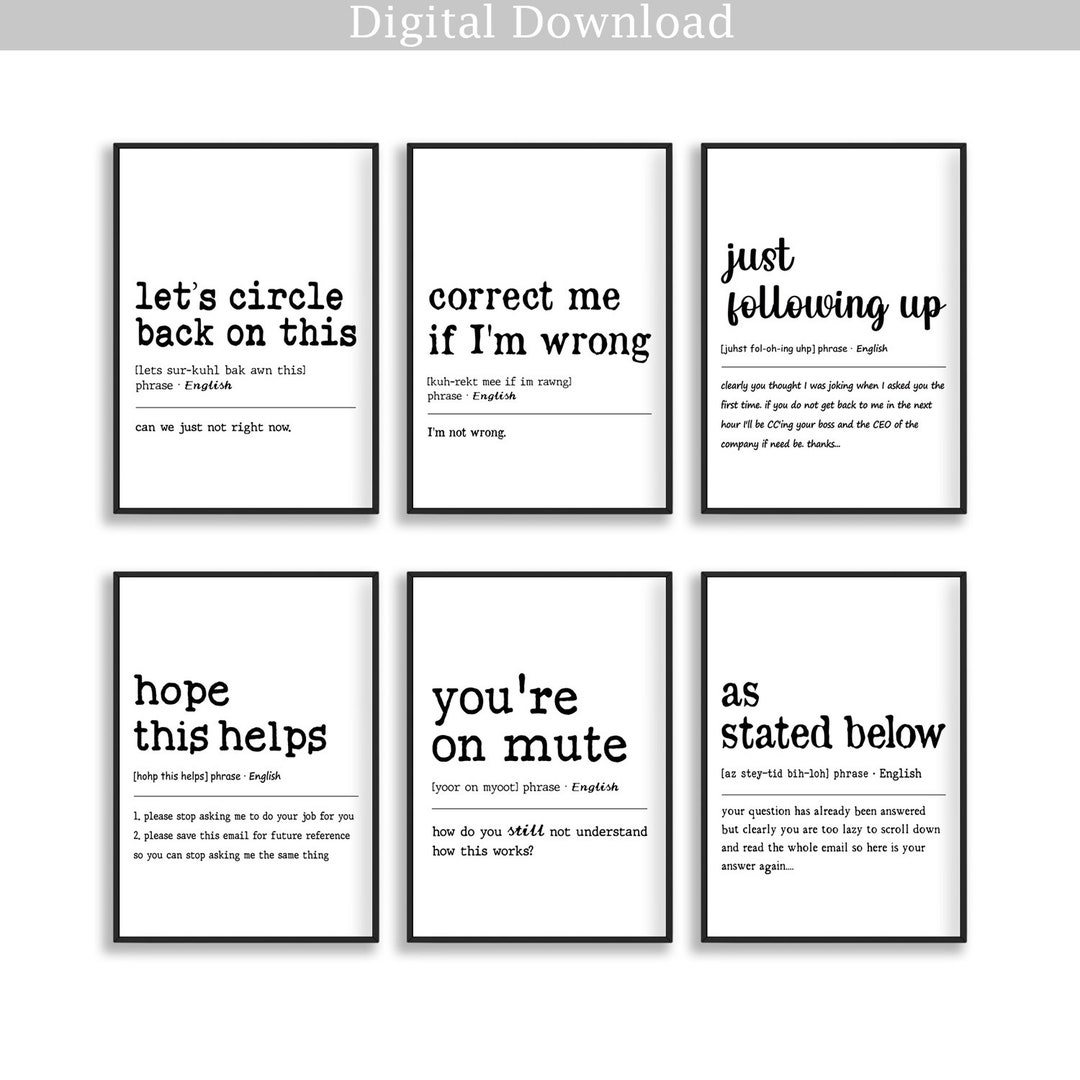 Funny Office Decor, Humorous Office Decor, Funny Home Office Decor ...